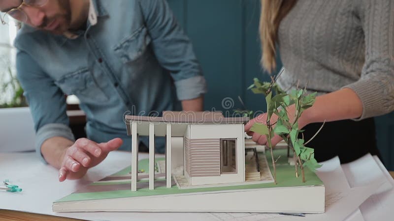 Architect Showing His House Plan To a Client. Stock Footage - Video of ...
