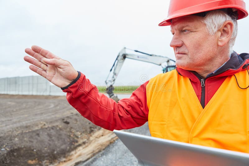 Architect or Site Manager with Tablet Computer Stock Photo - Image of ...