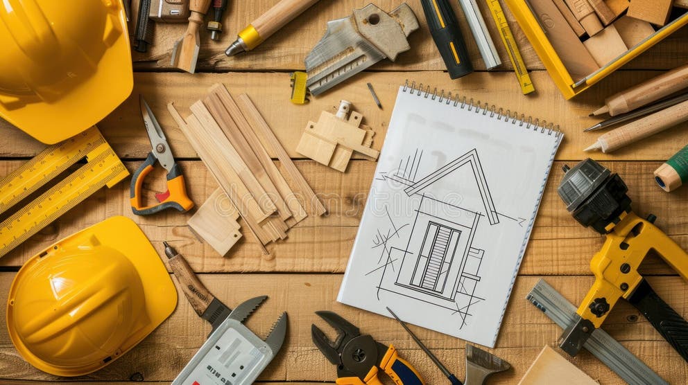 An Architect Sketching Building Designs on a Notepad Stock Illustration ...