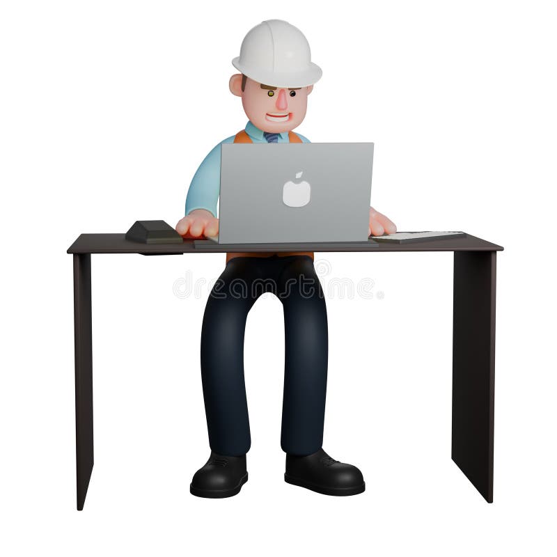 An Architect Stands at a Work Desk with Both Hands on the Table Stock ...