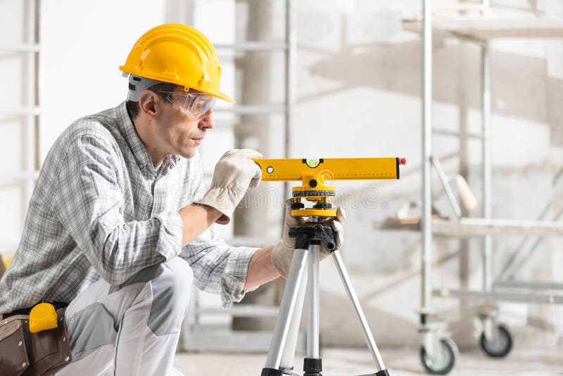 Architect Structural Engineer or Builder with Plan Stock Photo - Image ...