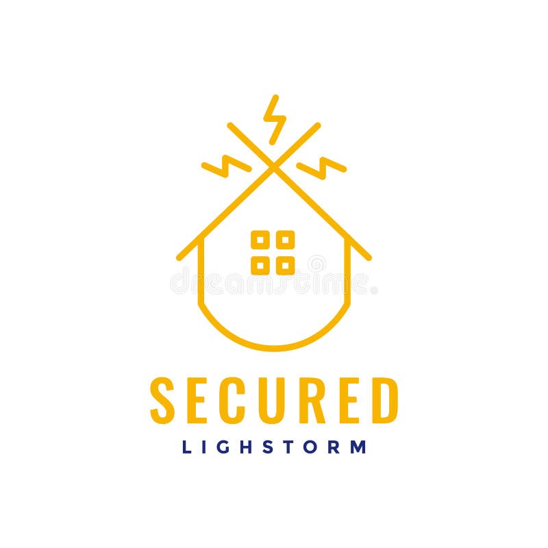 Architect Structure Home Secure Light Storm Roof Minimal Logo Design ...