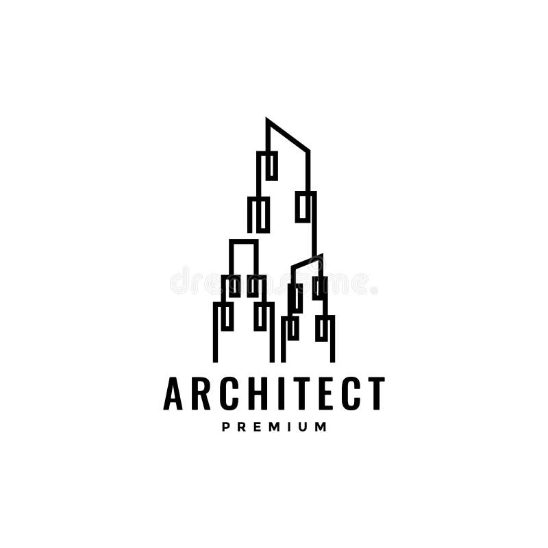 Architect Structure Skyscrapper Lines Logo Design Vector Stock Vector ...
