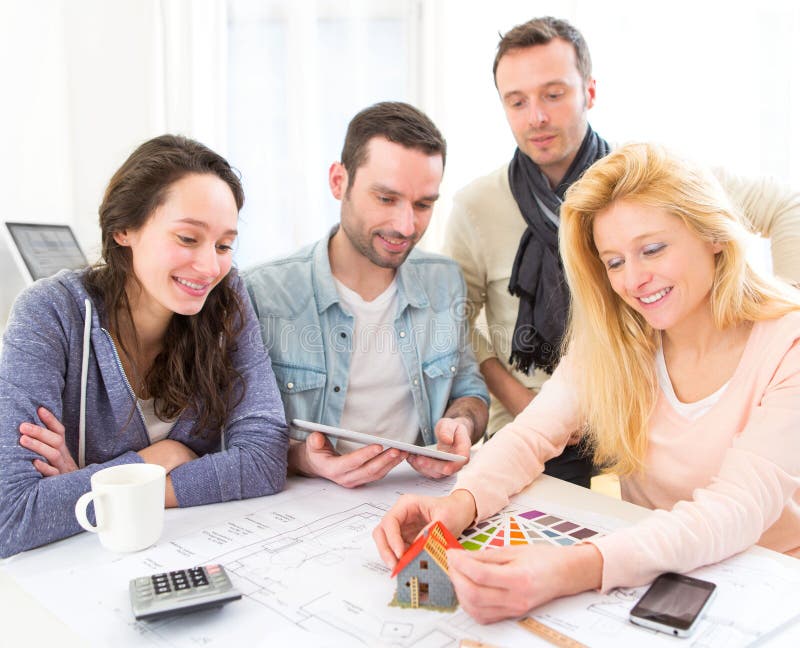 Architect and Students Designers Stock Photo - Image of project ...