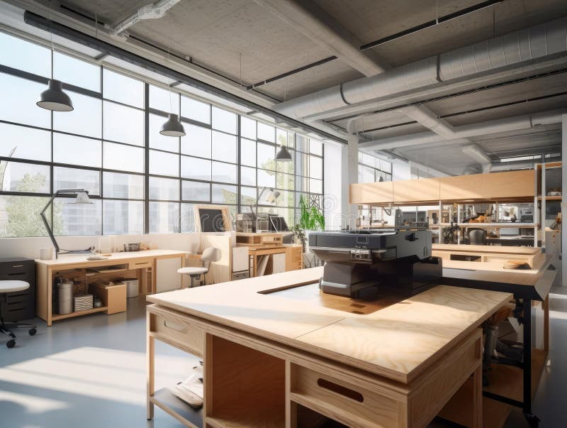 Architect Studio Drafting Printing Modeling Stock Illustration - Illustration of tools ...