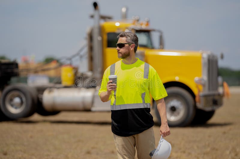 Architect Supervisor or Construction Engineer Man with Truck on ...