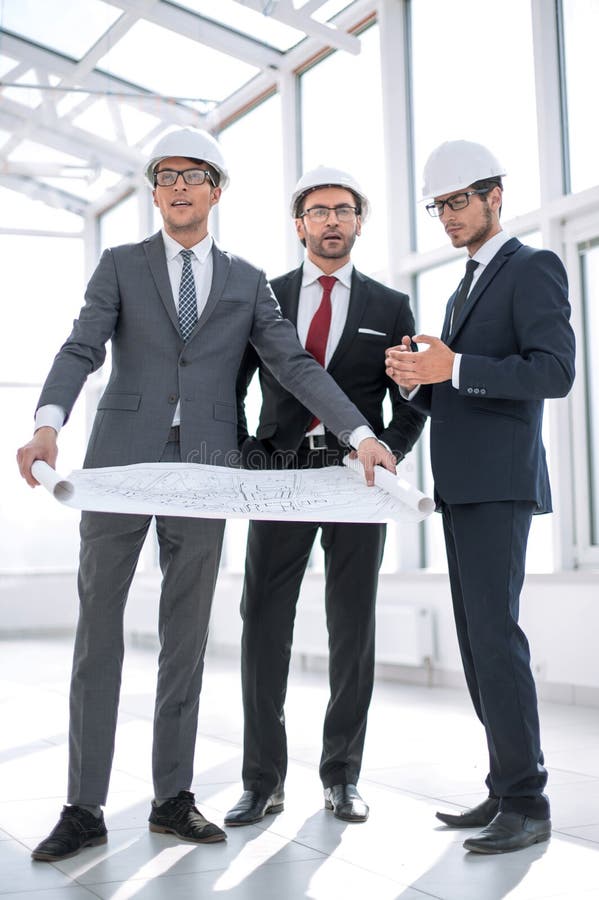 Architect Team Meeting on Construction Planning Stock Photo - Image of ...