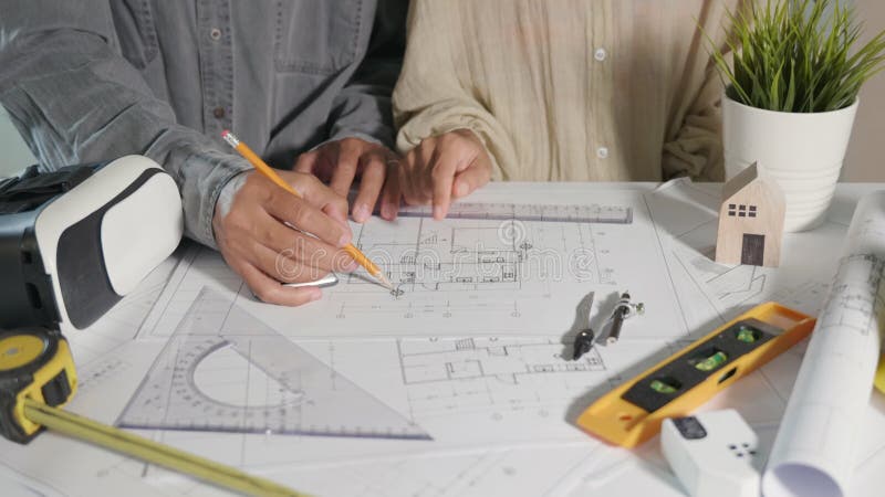 Architect Team Meeting Consult and Work for Architectural Construction ...