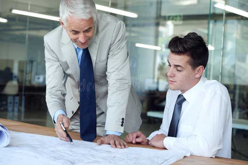 Architect, Teamwork and Blueprint with Men in Office for Planning ...