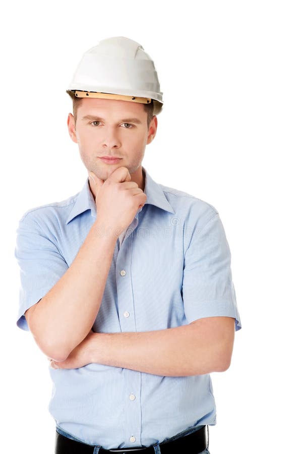 Architect thinking stock image. Image of floor, collar - 100497569