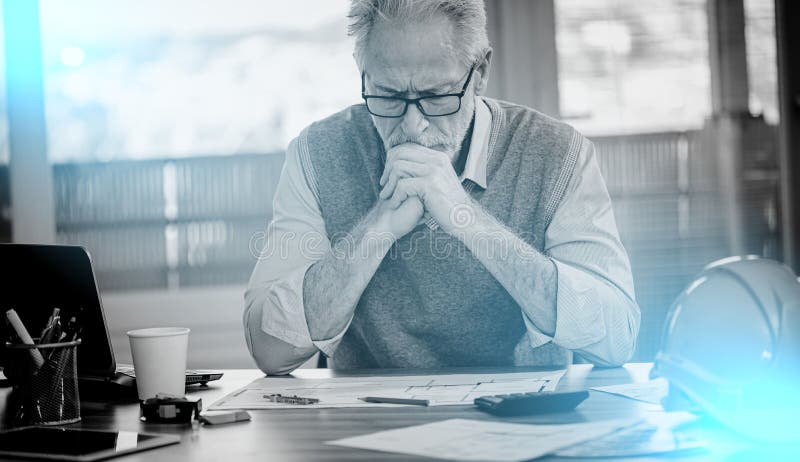 Architect Thinking about a Project; Light Effect Stock Image - Image of ...