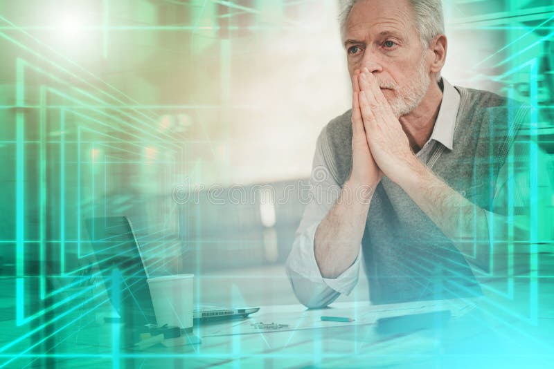 Architect Thinking about a Project; Multiple Exposure Stock Image ...