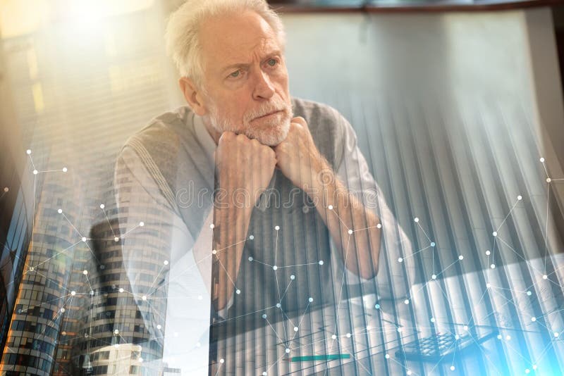 Architect Thinking about a Project; Multiple Exposure Stock Image ...