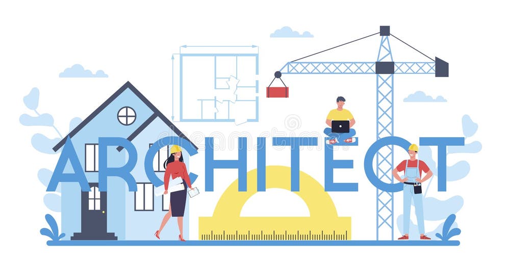 Architect Typographic Header Concept. Idea of Building Project Stock ...