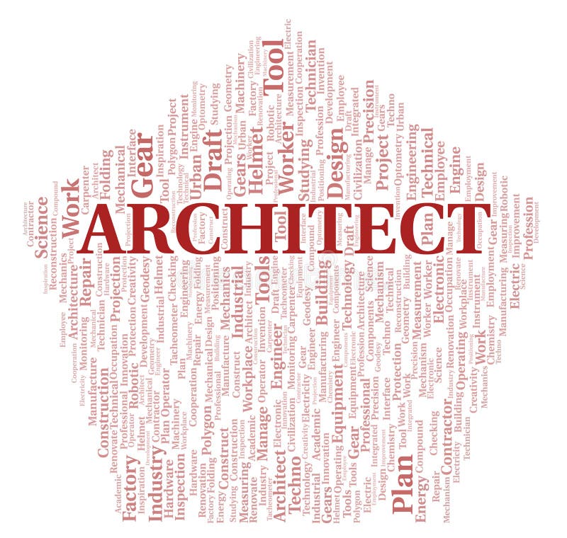Architect Typography Word Cloud Create with the Text only Stock ...