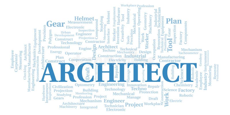 Architect Typography Word Cloud Create with the Text only Stock ...