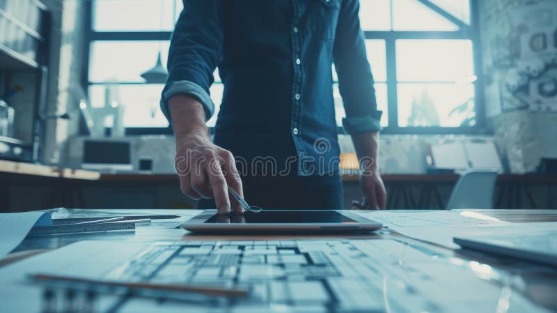 The Architect Using Tablet.AI Generated Image Stock Photo - Image of ...