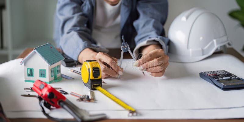 Architect Utilizing Modeling Tools for Accurate Construction Blueprint ...