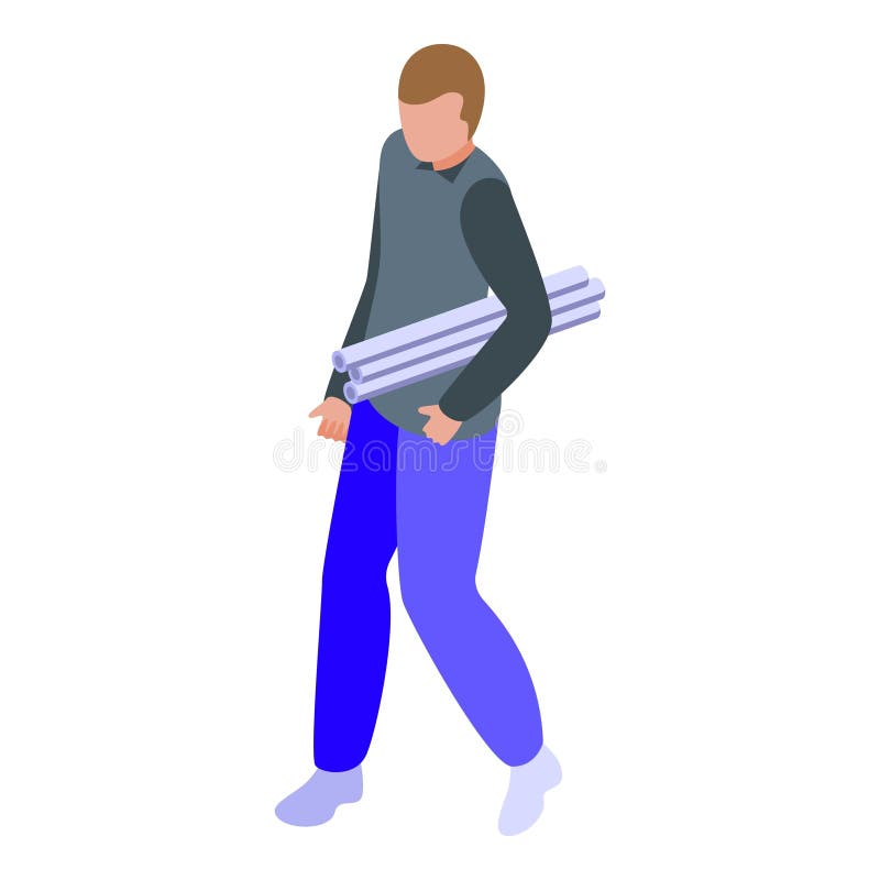 Architect is Walking and Holding Blueprints Under His Arm Stock ...