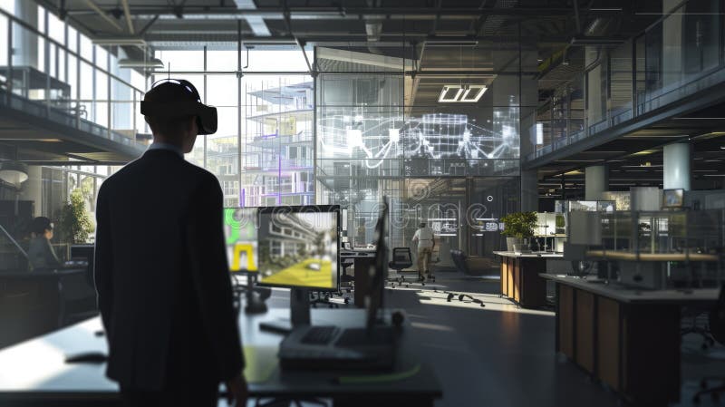 Architect Wearing Glasses by Using VR To Connect and Design Building ...