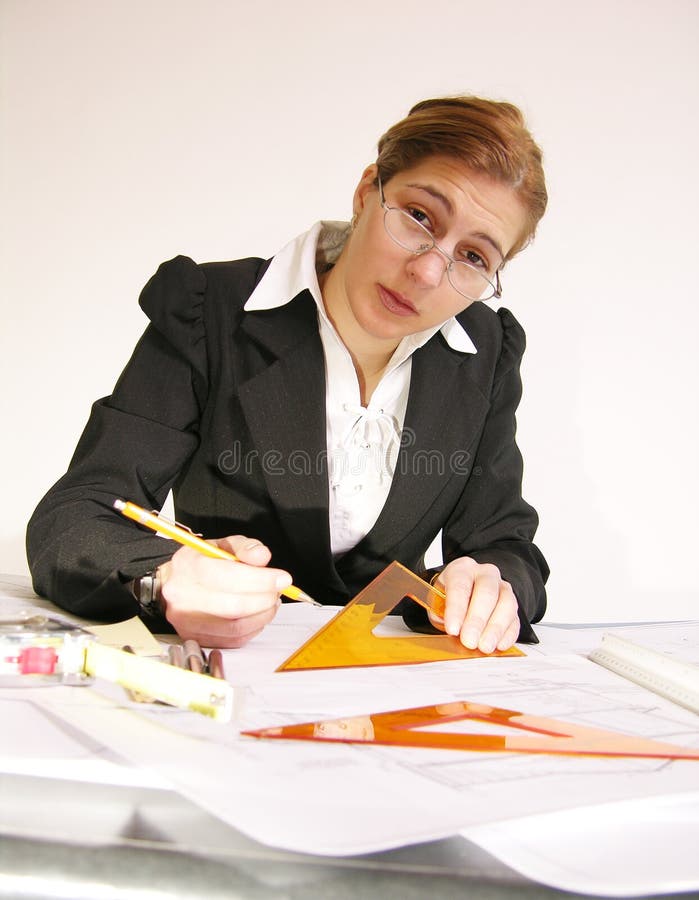 Architect working 5 stock image. Image of blueprints, blueprint - 81879