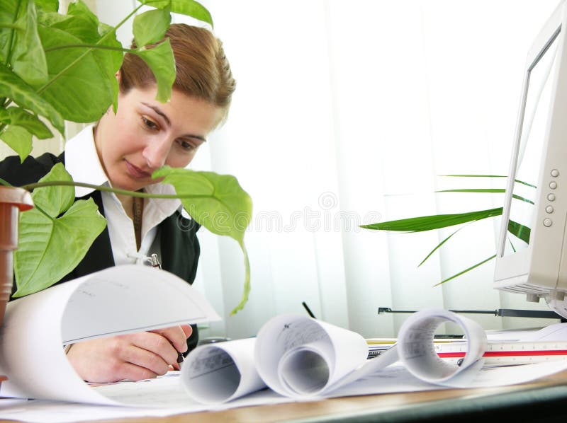 Architect at work 2 stock image. Image of blueprints, development - 81887