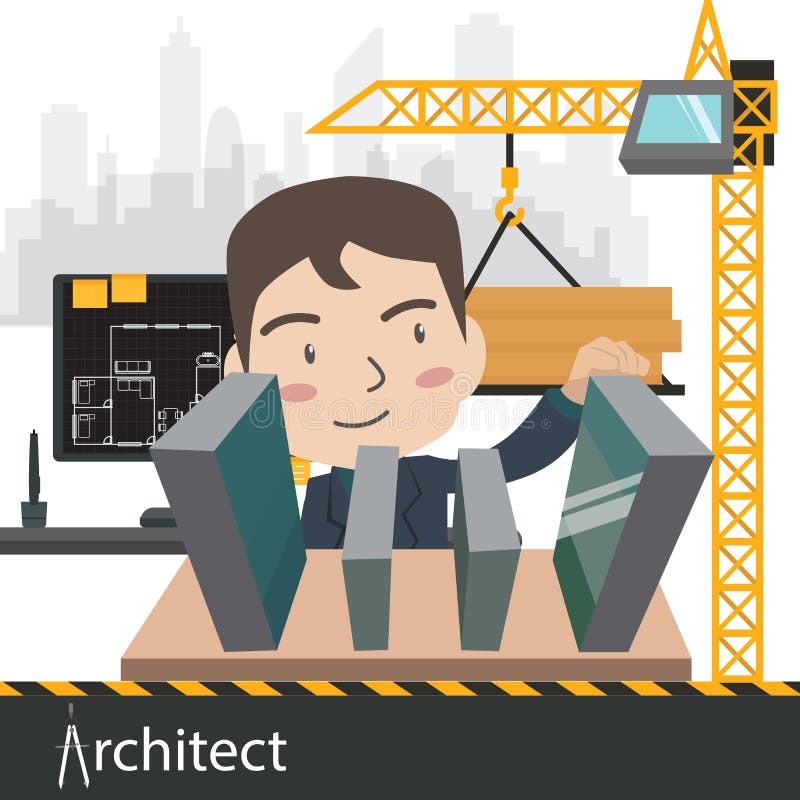 Architect, Work in Progress Stock Illustration - Illustration of ...