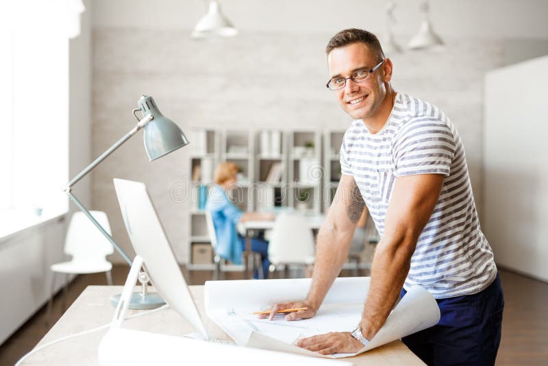 Architect at work stock photo. Image of professional - 76893230