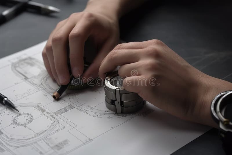 Blueprint Engineer Hands Working Stock Illustrations – 129 Blueprint ...