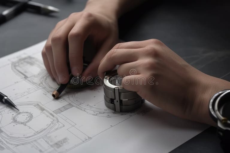 Blueprint Engineer Hands Working Stock Illustrations – 129 Blueprint ...