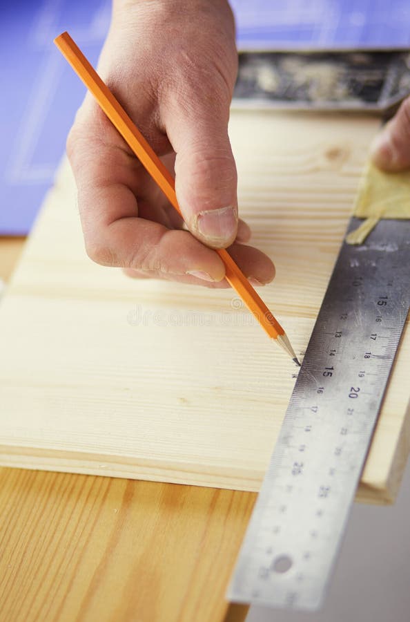 Architect Working on Drawing Table in Office Stock Photo - Image of ...