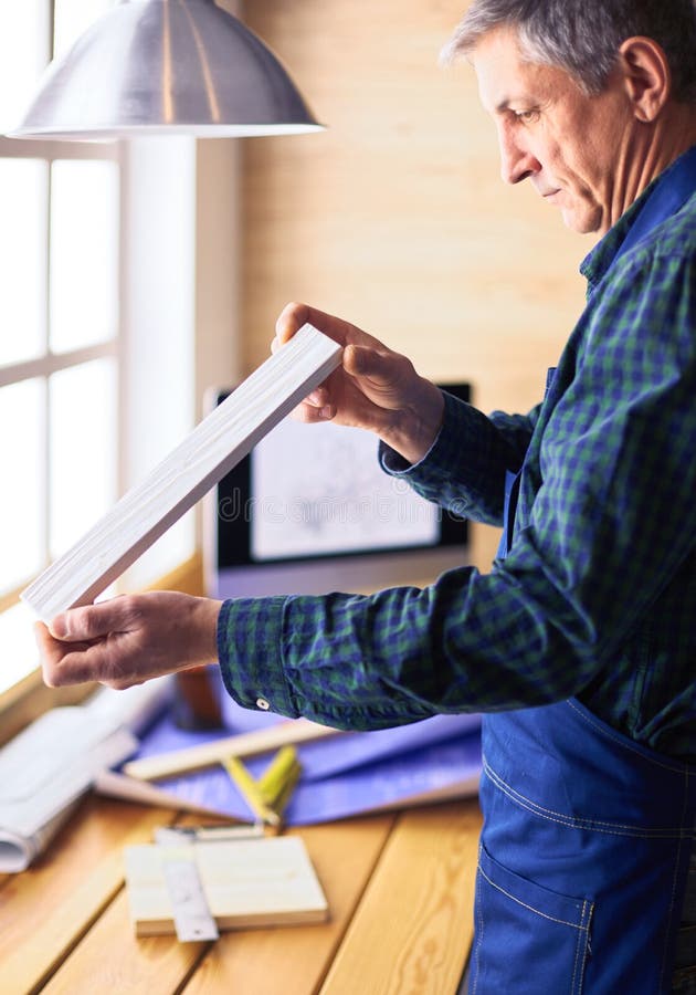 Architect Working on Drawing Table in Office Stock Photo - Image of ...