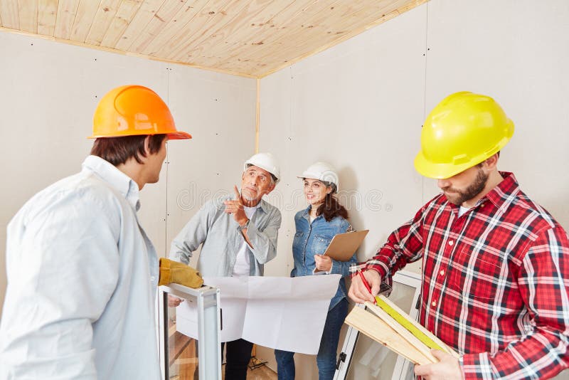 Architect Working on House Renovation Stock Photo - Image of competence ...
