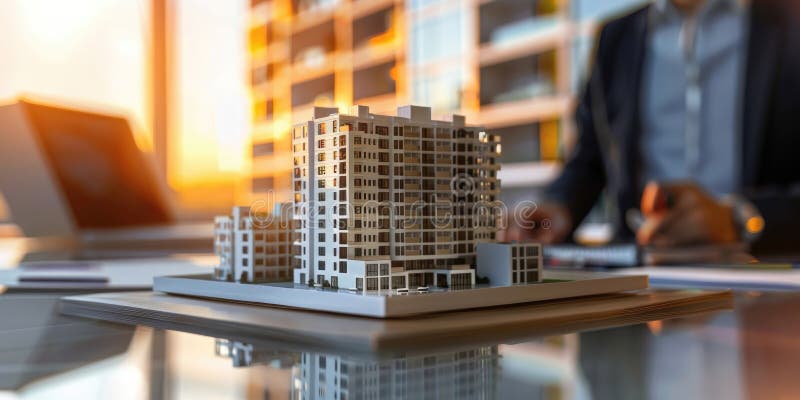 An Architect is Working on a Layout of a Modern Residential Complex on ...