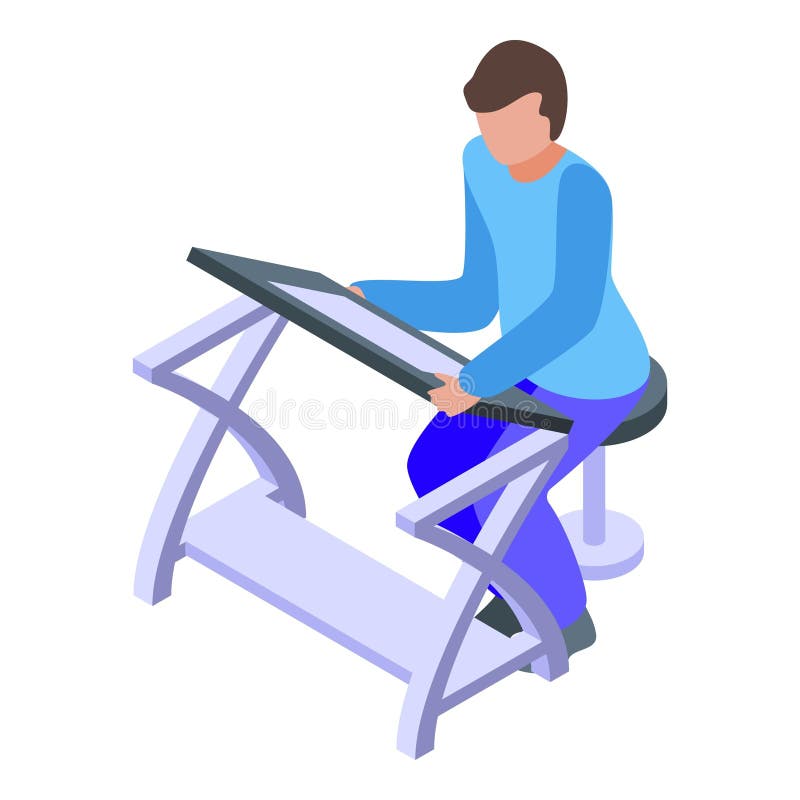 Architect Working on a New Project Using a Drawing Board Sitting on a ...