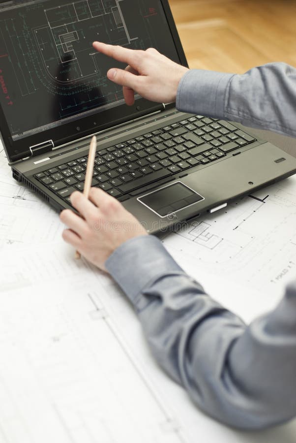 Architect Working on Notebook Stock Photo - Image of construct ...