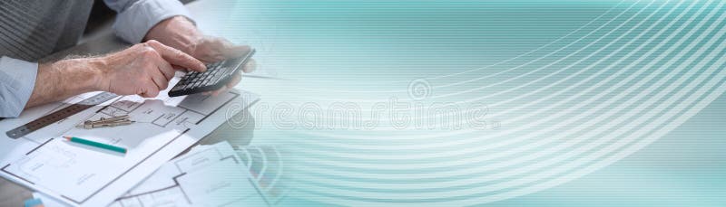 Architect Working on a Project Panoramic Banner Stock Illustration ...