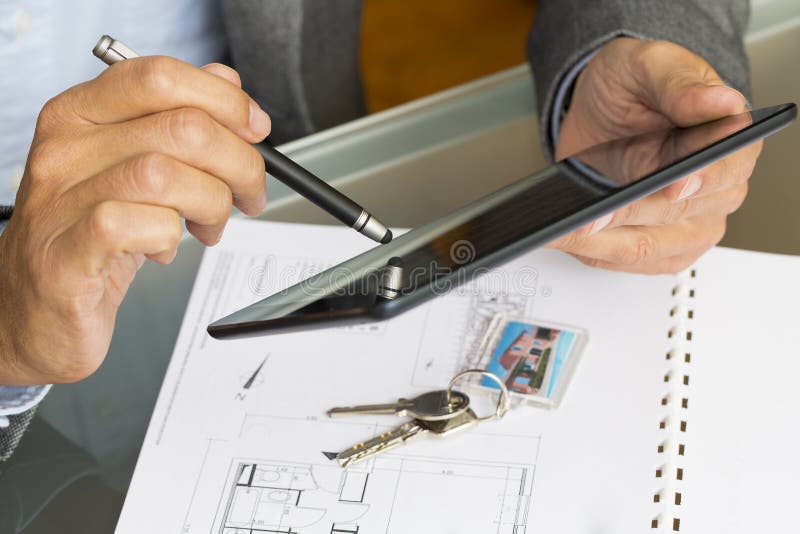 Architect Working with Stylus and Digital Tablet Pc Stock Photo - Image ...