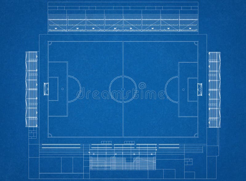 Architecte Blueprint De Terrain De Football Illustration Stock ...
