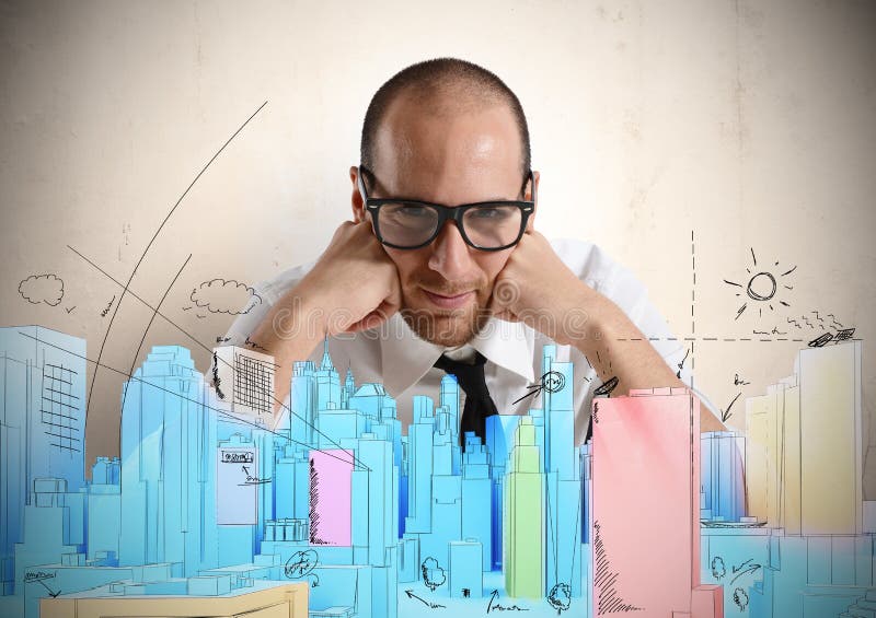 Architecte Et Nouveau Projet Photo stock - Image du créateur, travail ...