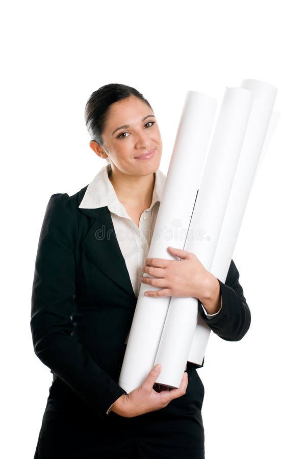 Jeune Femme Satisfaisante Avec Le Bon Geste Du Travail Photo stock ...