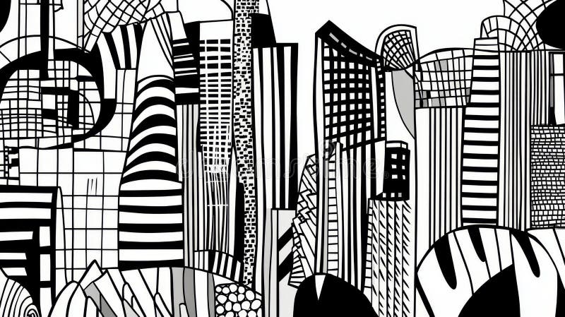 Architectonic Illustration Showcasing Abstract Line Art Stock Photo ...