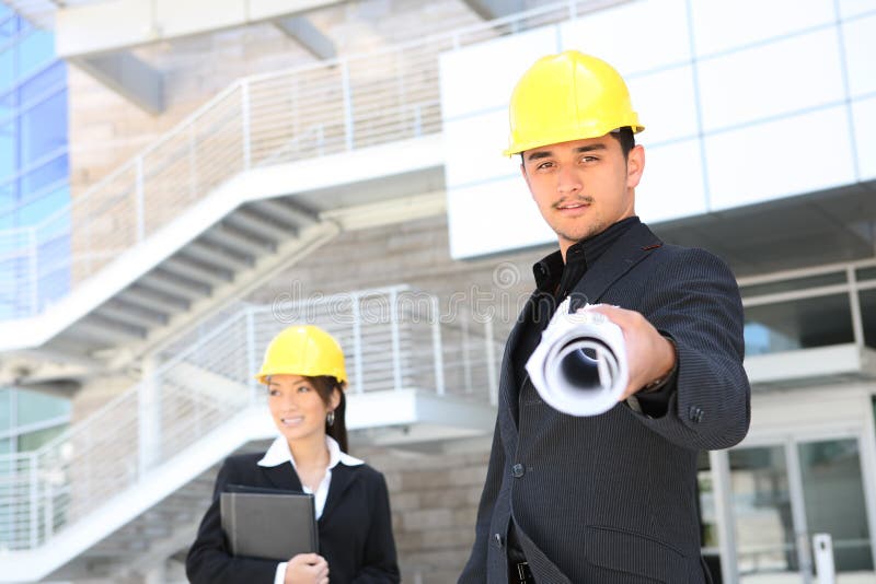 Architects on Building Construction Site Stock Photo - Image of ...
