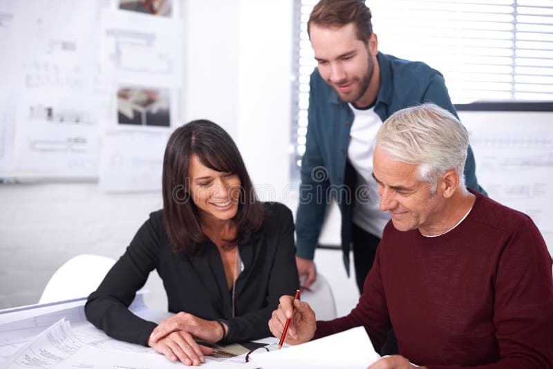 Architects, Collaboration and Smile with Blueprint, Design and ...