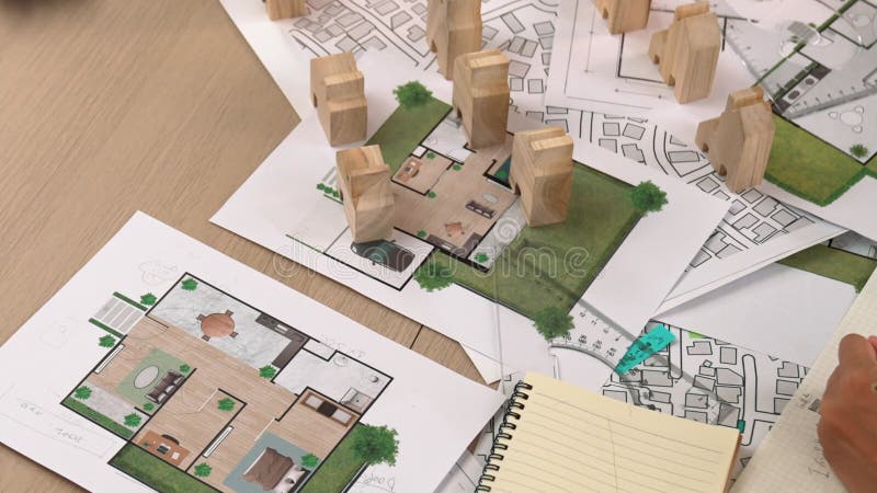 Architects Consider about House Construction Design with Blueprint ...