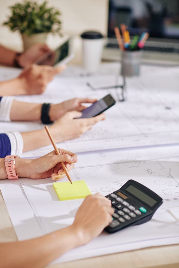 Architects Counting Cost of Project Stock Image - Image of house ...