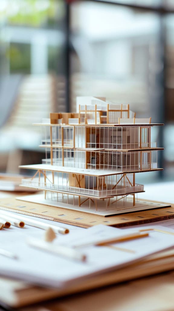 Architects Draft the Format and Outline of a Building, Its Prototype ...