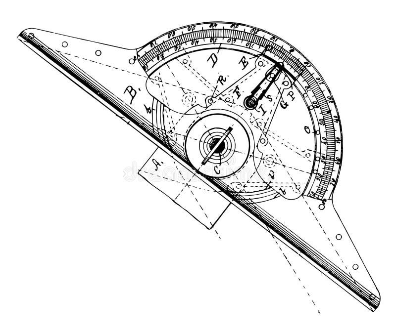 Architects Drafting Square Opening Arcs Vintage Engraving Stock Vector ...