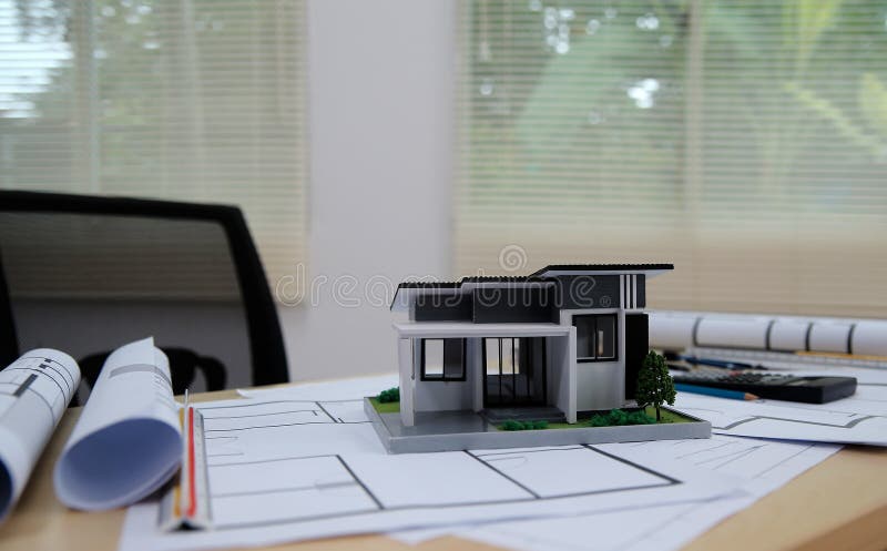 Architects, Engineers, Contractors Working in the Office with Blueprints, Inspection Engineers ...