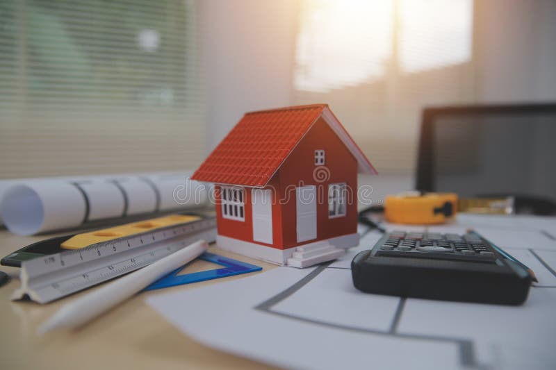 Architects, Engineers, Contractors Working in the Office with Blueprints, Inspection Engineers ...